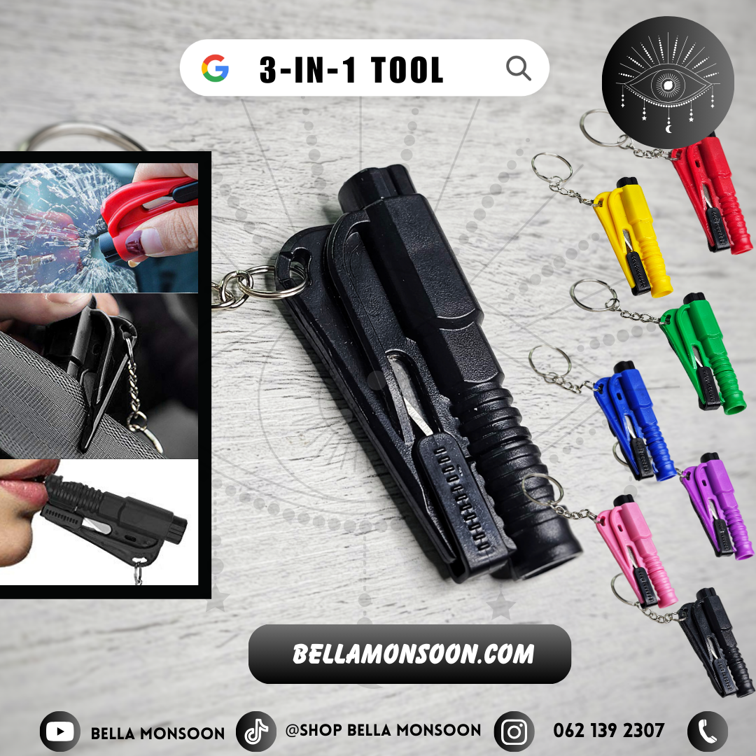 3-in-1 Multipurpose Car Safety Tool | South Africa – Shop Bella Monsoon